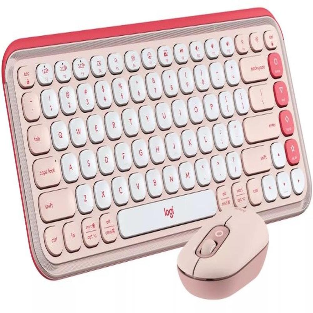 Teclado y Mouse Logitech Pop Icon Combo Bluetooth Wireless Rosa ...