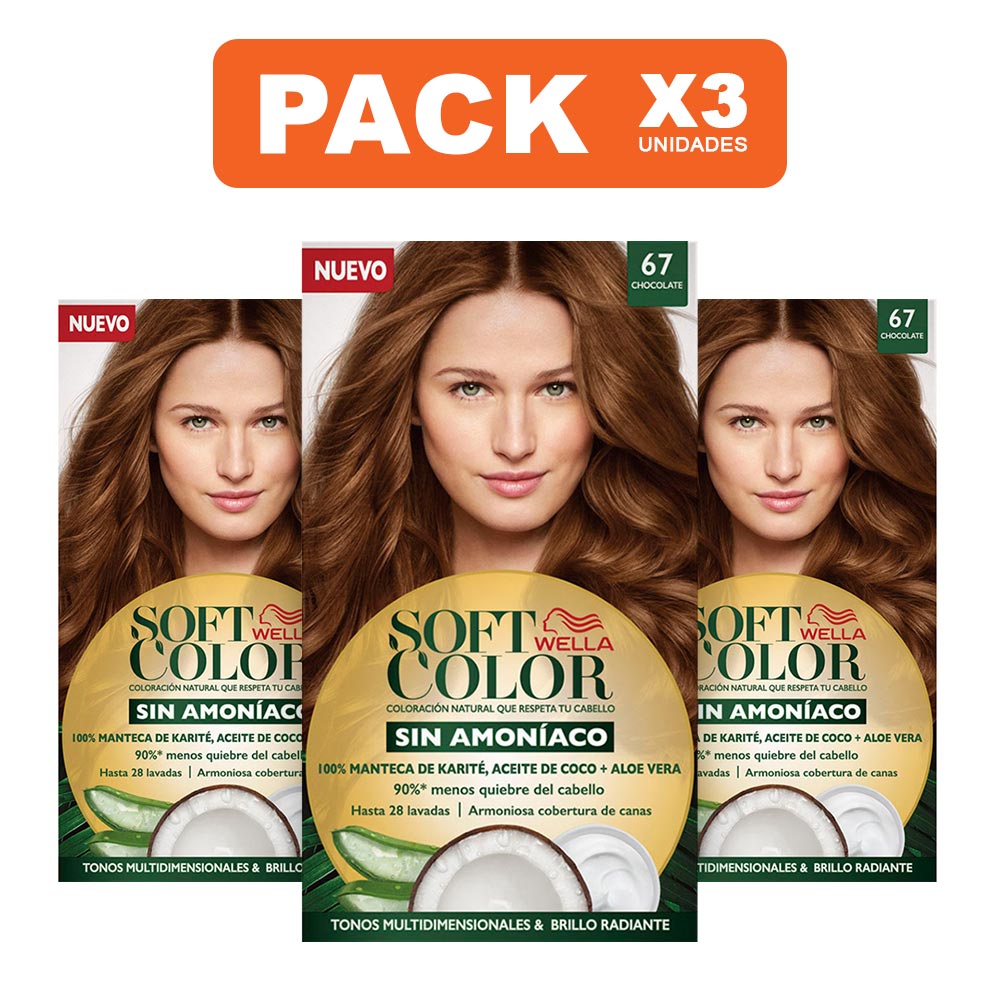 Wella Tinte Soft Color Kit 67 Chocolate Pack x3 - Oechsle