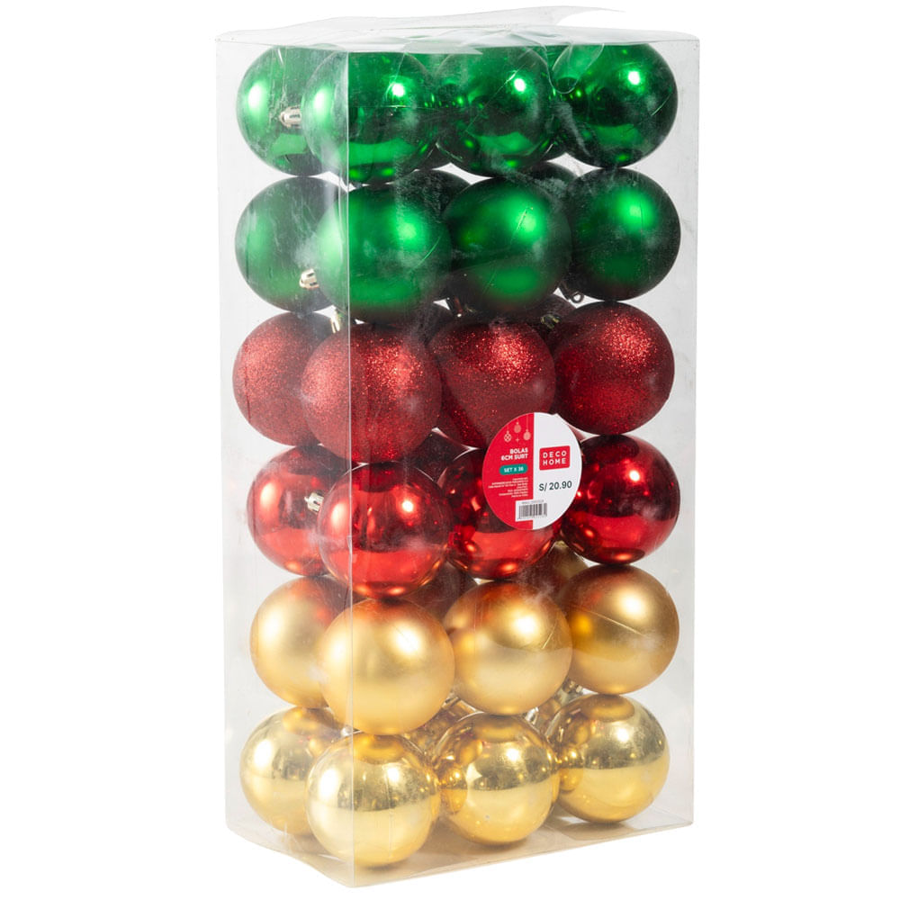 Bolas DECO HOME set x36 Pc 6cm Surt (Modelos Aleatorios) - Oechsle
