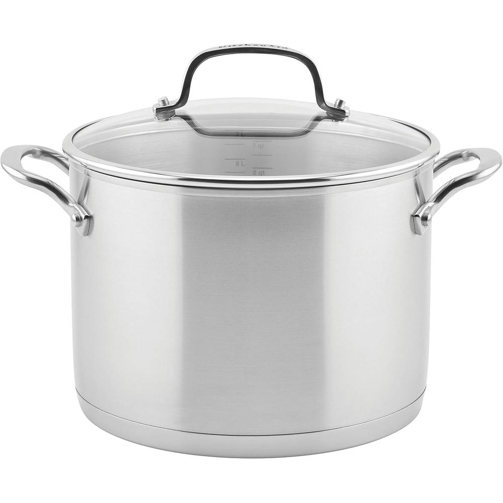 KitchenAid olla sopera 7.6 l con tapa, acero inoxidable cepillado base ...
