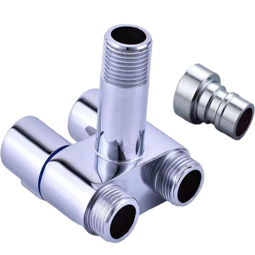 Válvula Angular Doble Salida Acero con doble adaptador - Oechsle