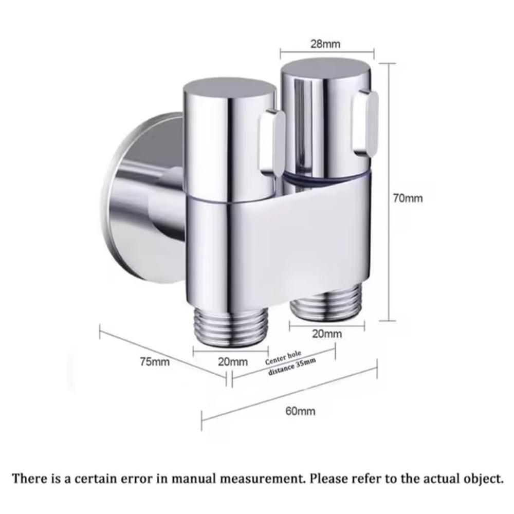 Válvula Angular Doble Salida Acero con doble adaptador - Oechsle