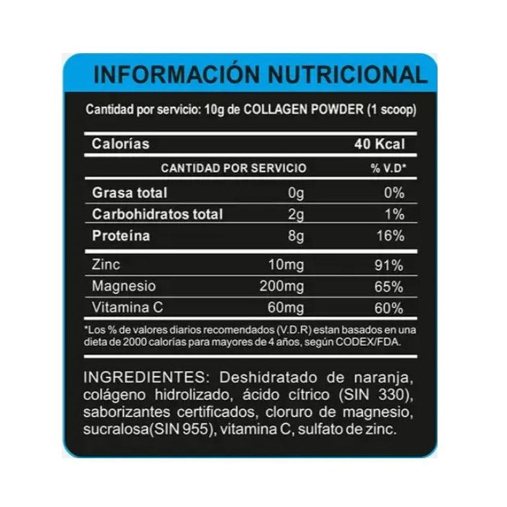 COLLAGEN POWDER 500 GRAMOS FRUIT PUNCH ADN NUTRITION - Oechsle