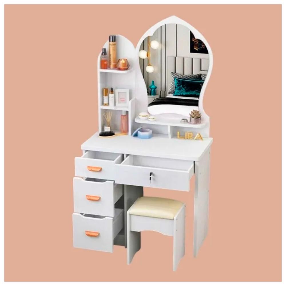 Tocador de Maquillaje Estilo Princesa con Asiento y Espejo Grande ...