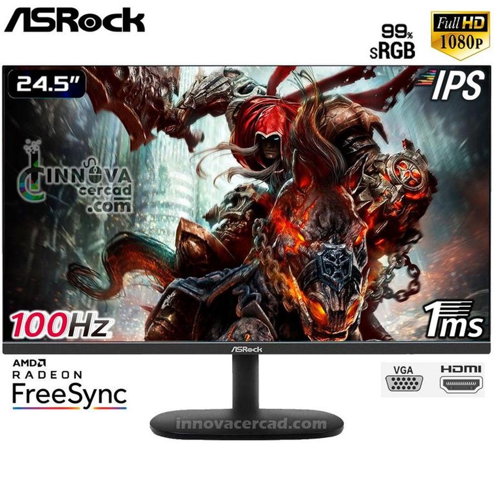 Monitor Gaming ASrock 25 Full HD panel IPS 100hz 1Ms AMD FreeSync - Oechsle