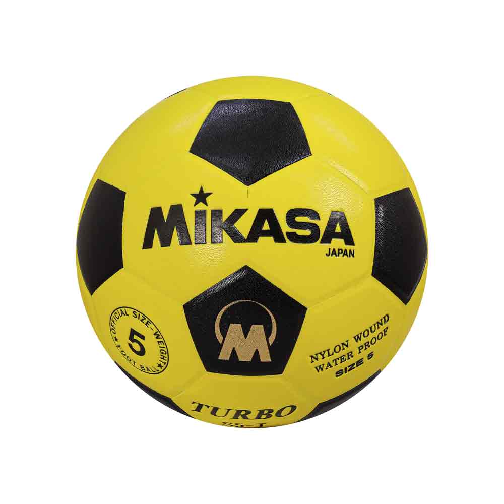 PELOTA P/FUTBOL MIKASA S5-T-Y PVC Color AMARILLO/NEGRO Talla 5 - Oechsle