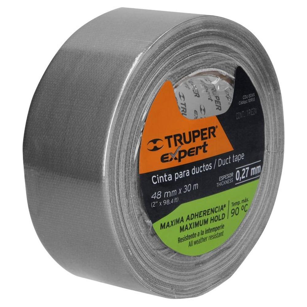 Cinta Duct Tape 2 x 30m sella ductos Plateado TRUPER EXPERT - Oechsle