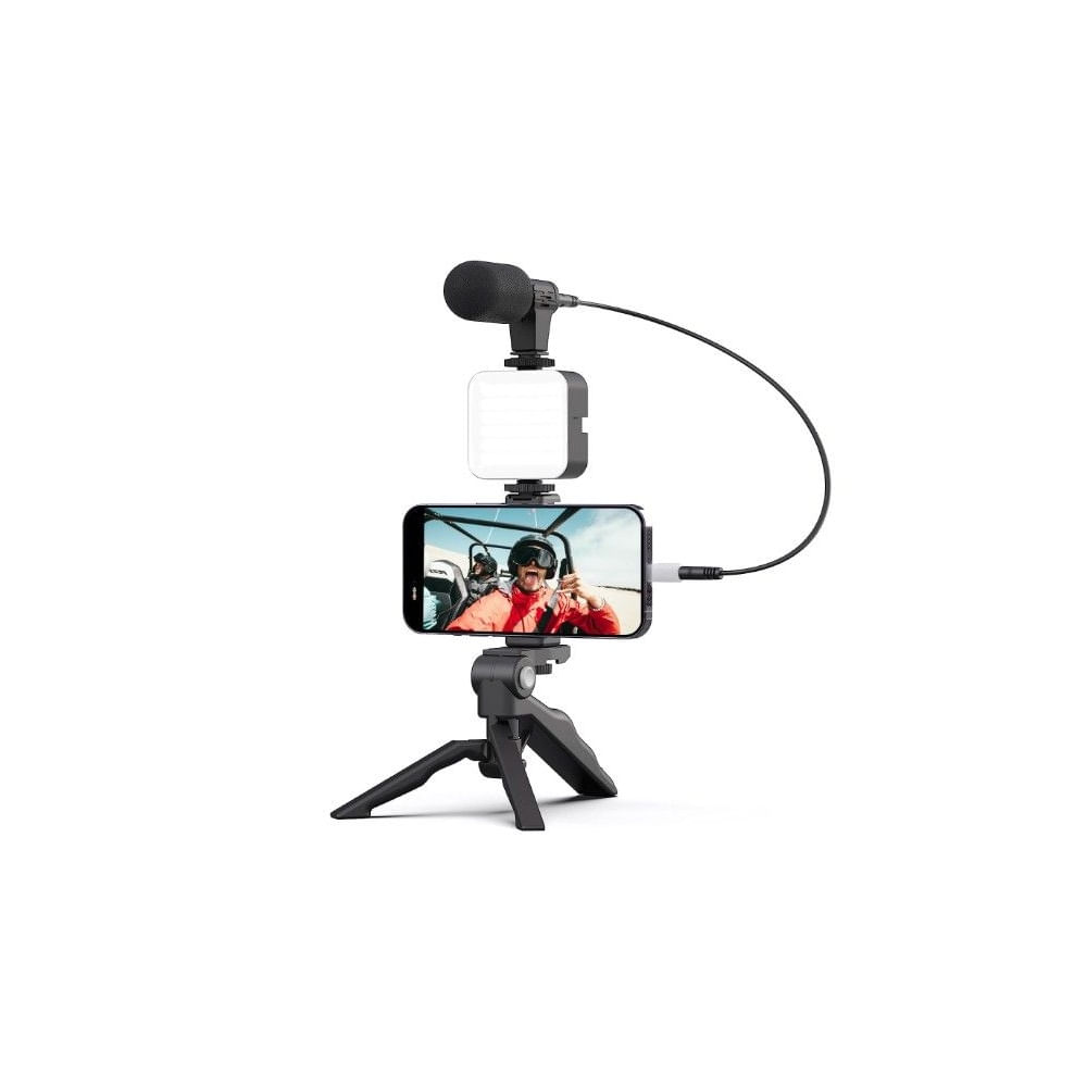 KIT PARA VLOGGING TRIPODE CON LUZ LED Y MICROFONO | Oechsle - Oechsle