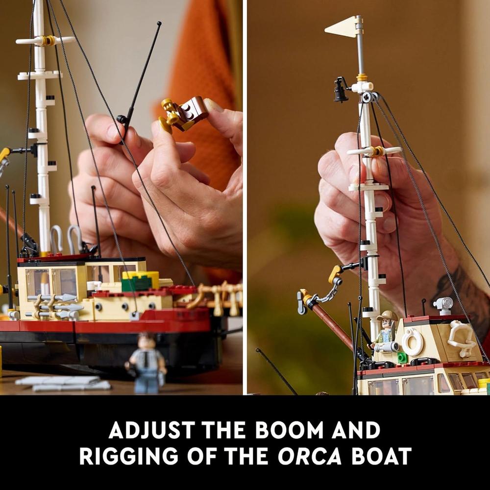 Lego Ideas Tiburón, diorama con barco Orca y minifiguras coleccionables ...