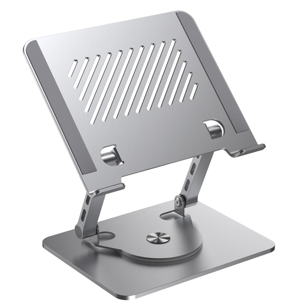 Soporte Base Aluminio Para Laptop - Giratorio 360 Plegable ajustable ...