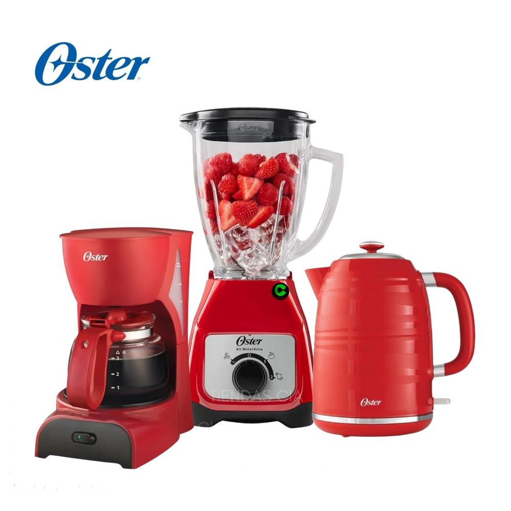 TriCombo Rojo Oster Licuadora BLSTKAGRRD- Cafetera y Hervidor 1.7 L ...