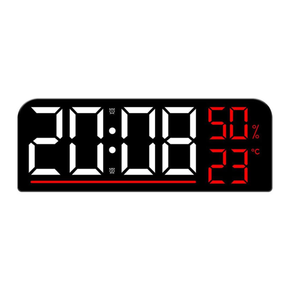 Reloj Digital LED de Pared y Escritorio 24 cm con Temperatura, Humedad ...