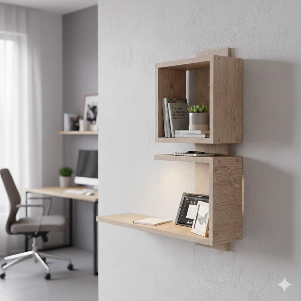 Repisa flotante asimétrica melamina Macadamia - Oechsle