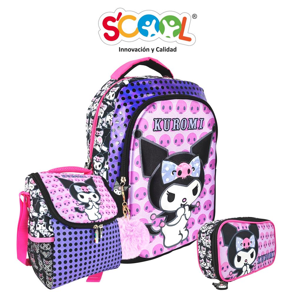 Set Mochila Magic Oficina Eva 3D Kuromi | Oechsle - Oechsle