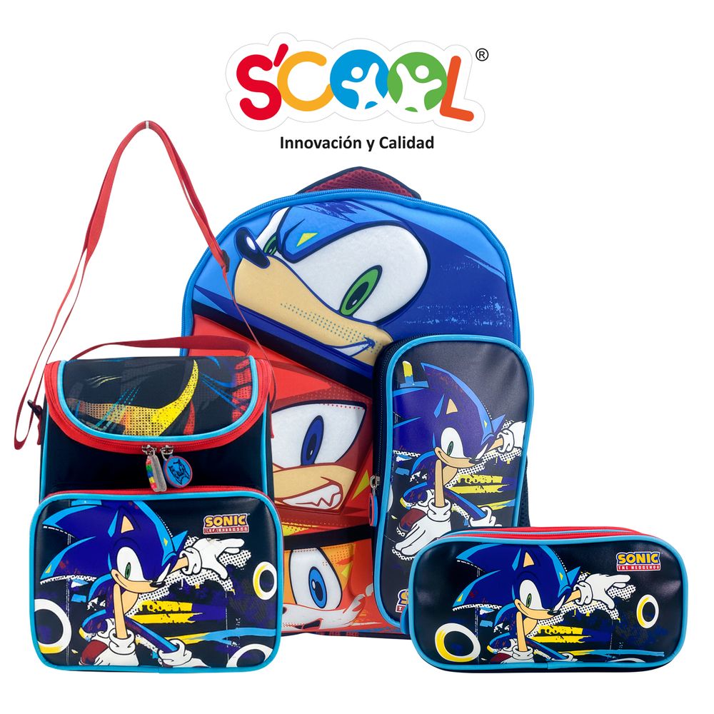 Set Mochila Magic Game Eva 3D Pillow Sonic | Oechsle - Oechsle