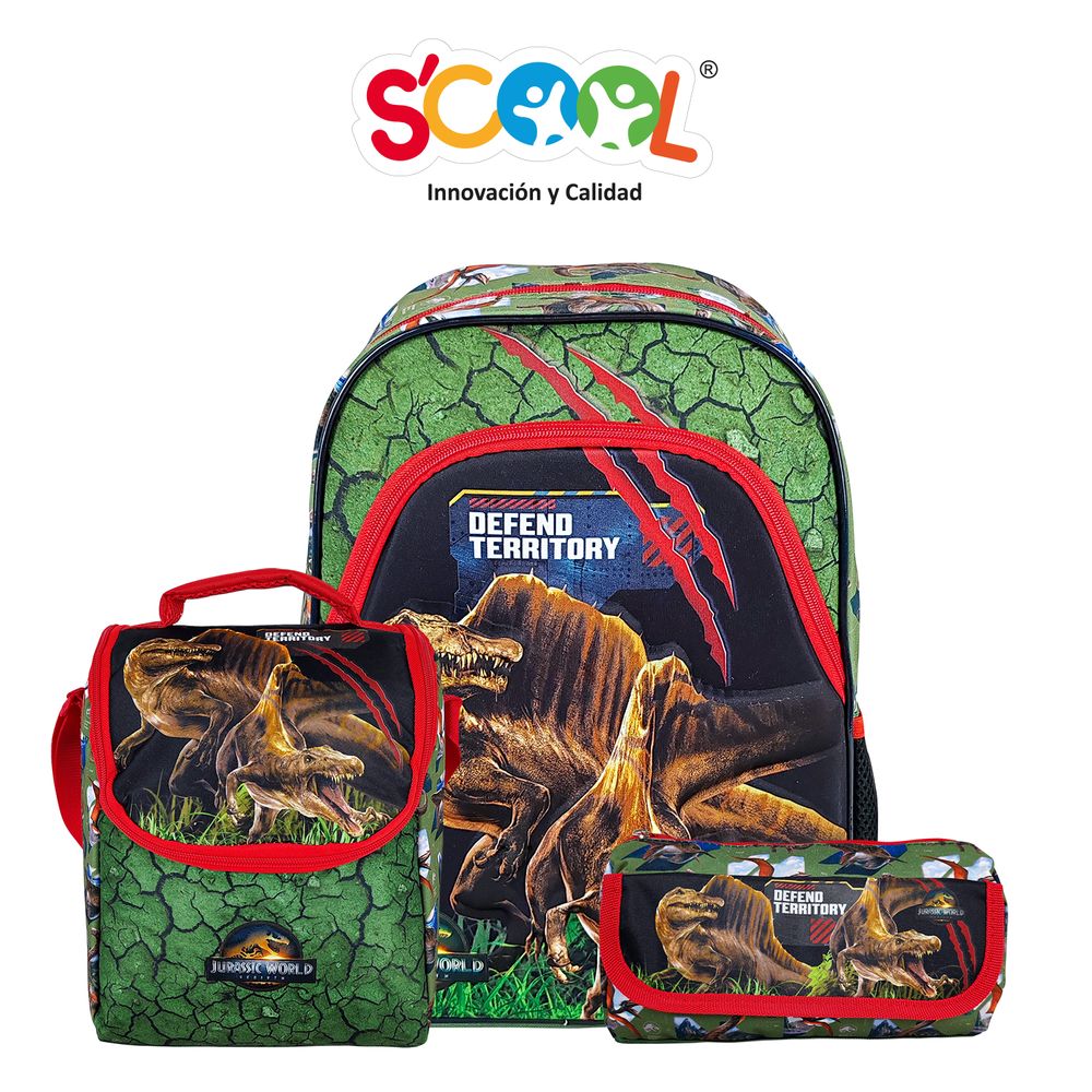 Set Mochila Ranger Deluxe Oficina Eva 3D Jurassic | Oechsle - Oechsle