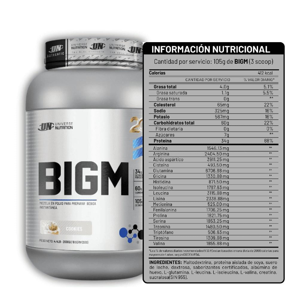 Ganador de masa Big M de 2kg Chocolate - Creatina Optimum Nutrition de ...