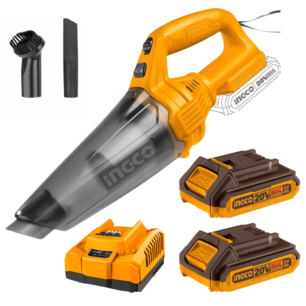 Aspiradora 0.5 LItros 20v + 2 Baterias 2ah y Cargador Ingco CVLI201261 ...