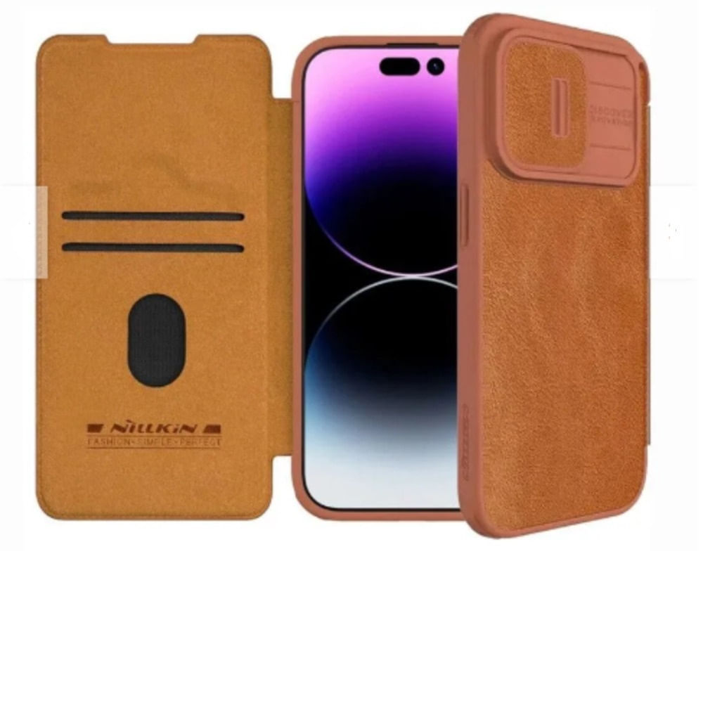 Case Qin Pro Leather para Iphone 15 Pro Max - CAMEL | Oechsle - Oechsle
