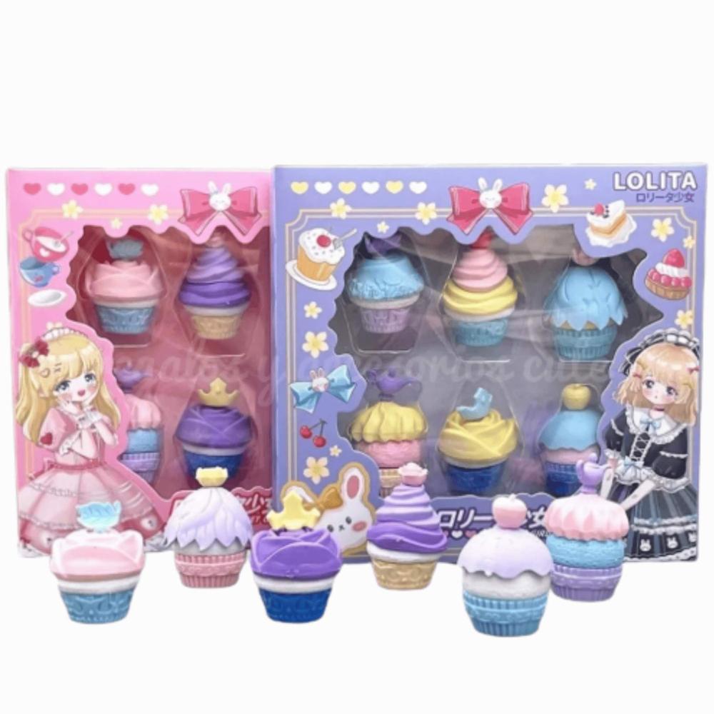 Paquetes Borradores Kawaii 6 Pastelitos- Cup-cake color Celeste - Rosa ...