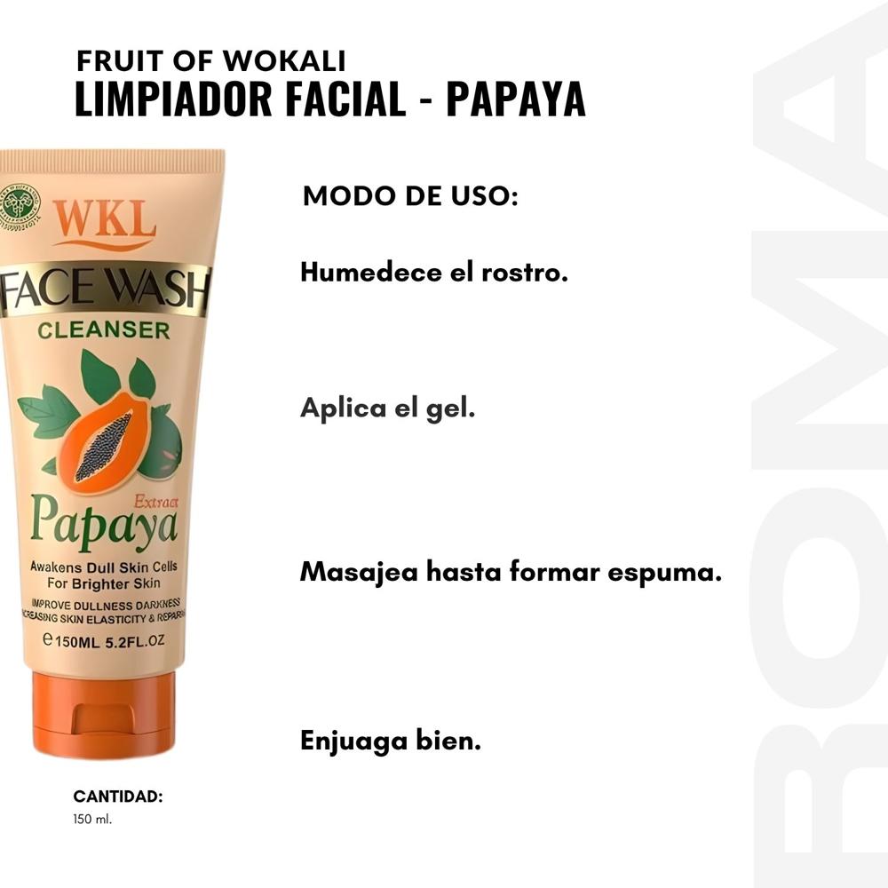 PACK 3 LIMPIADOR FACIAL PAPAYA 150ML WOKALI | Oechsle - Oechsle
