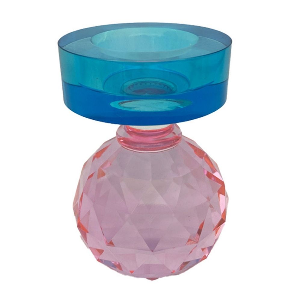 Portavela Pop Color Azul-Rosado 8x11cm Casa Bella - Oechsle