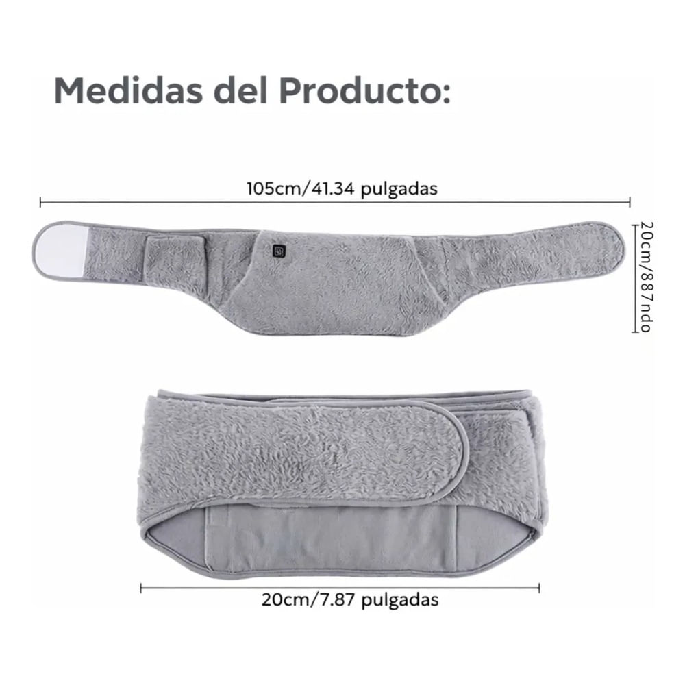 Cinturón Térmico Menstrual Para Dolor Y Cólicos Gris - Oechsle