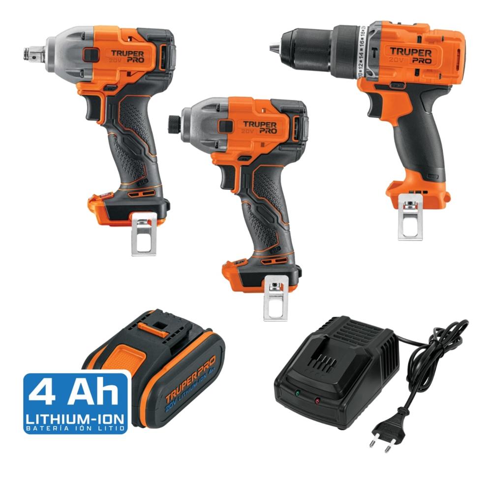 Taladro + Llave + Atornillador de impacto 20V + 1bat Truper 103248 ...