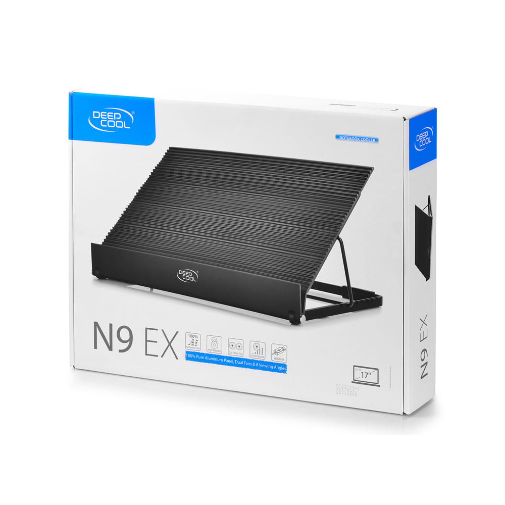 Cooler para laptop Deep Cool N9 Ex capacidad aluminio color black - Oechsle