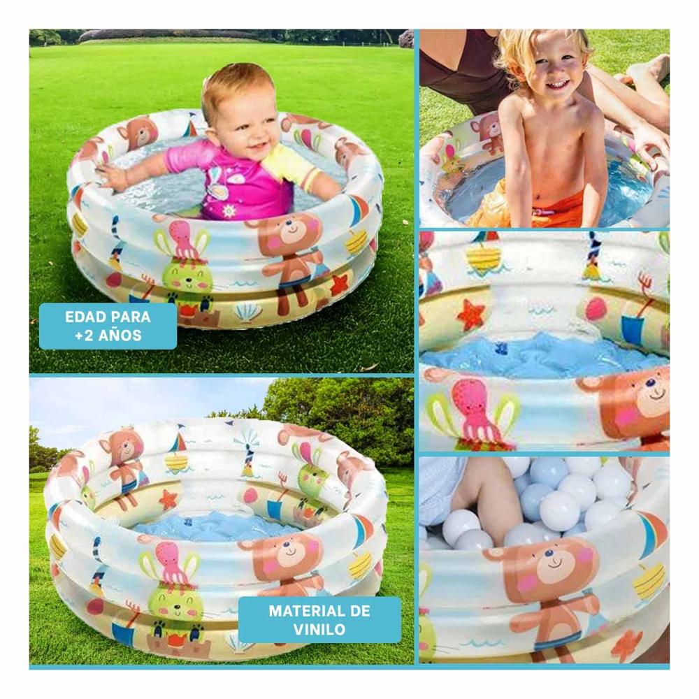 Piscina Inflable con Ositos para Diversion de Verano en Casa y Jardin ...