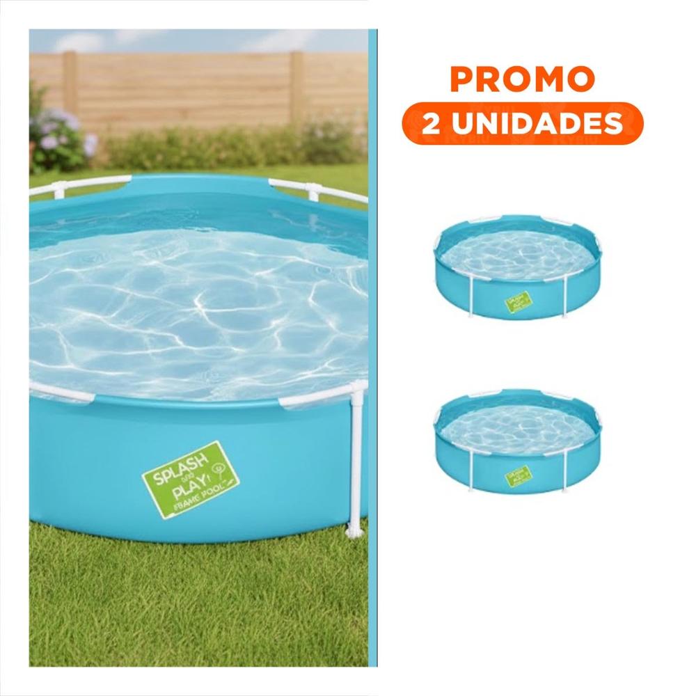 Pack2 Alberca Infantil 152x38 cm con Marco Solido para Diversion ...