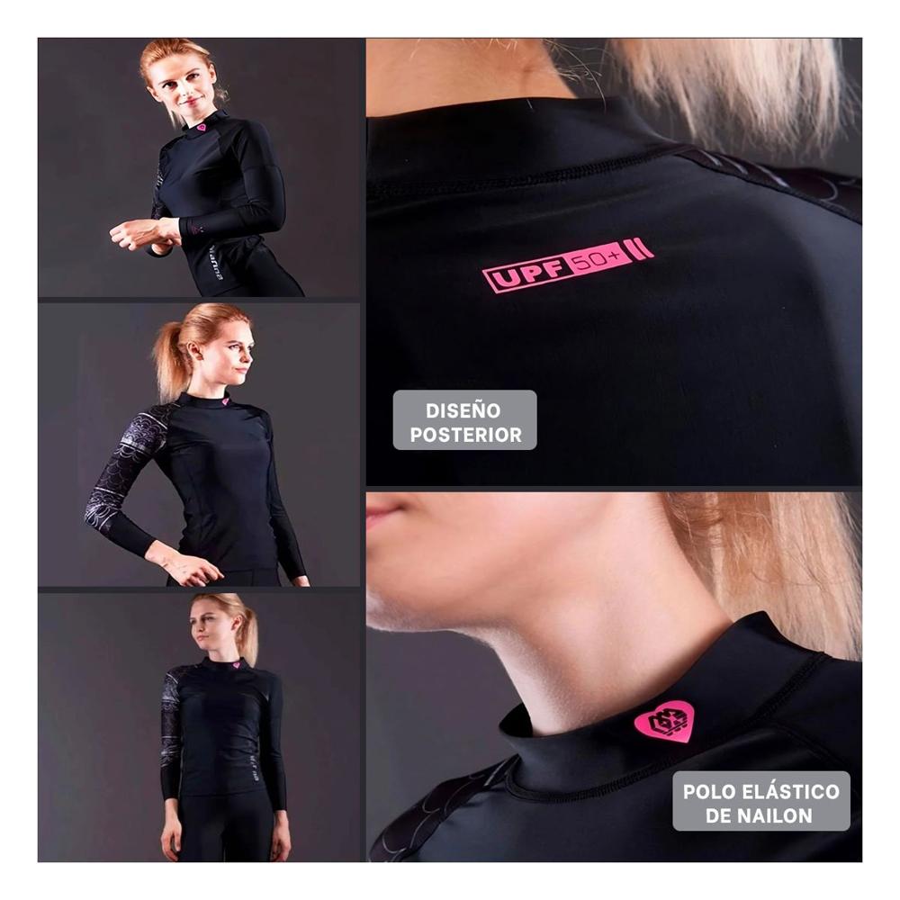 Camisa Elastico Nailon Mujer Negro para Comodidad Diaria y Movimiento Y ...