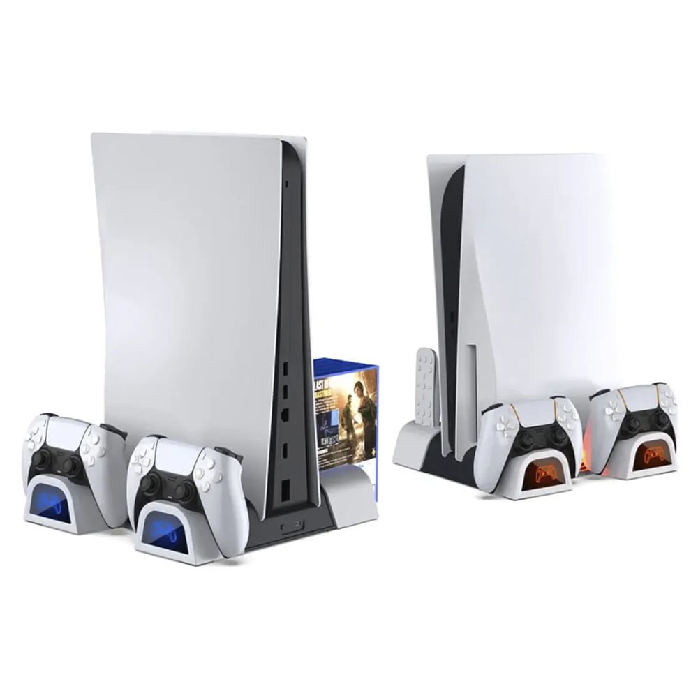 Soporte multifuncional Ps5 Fat slim y Pro negro y blanco - Oechsle