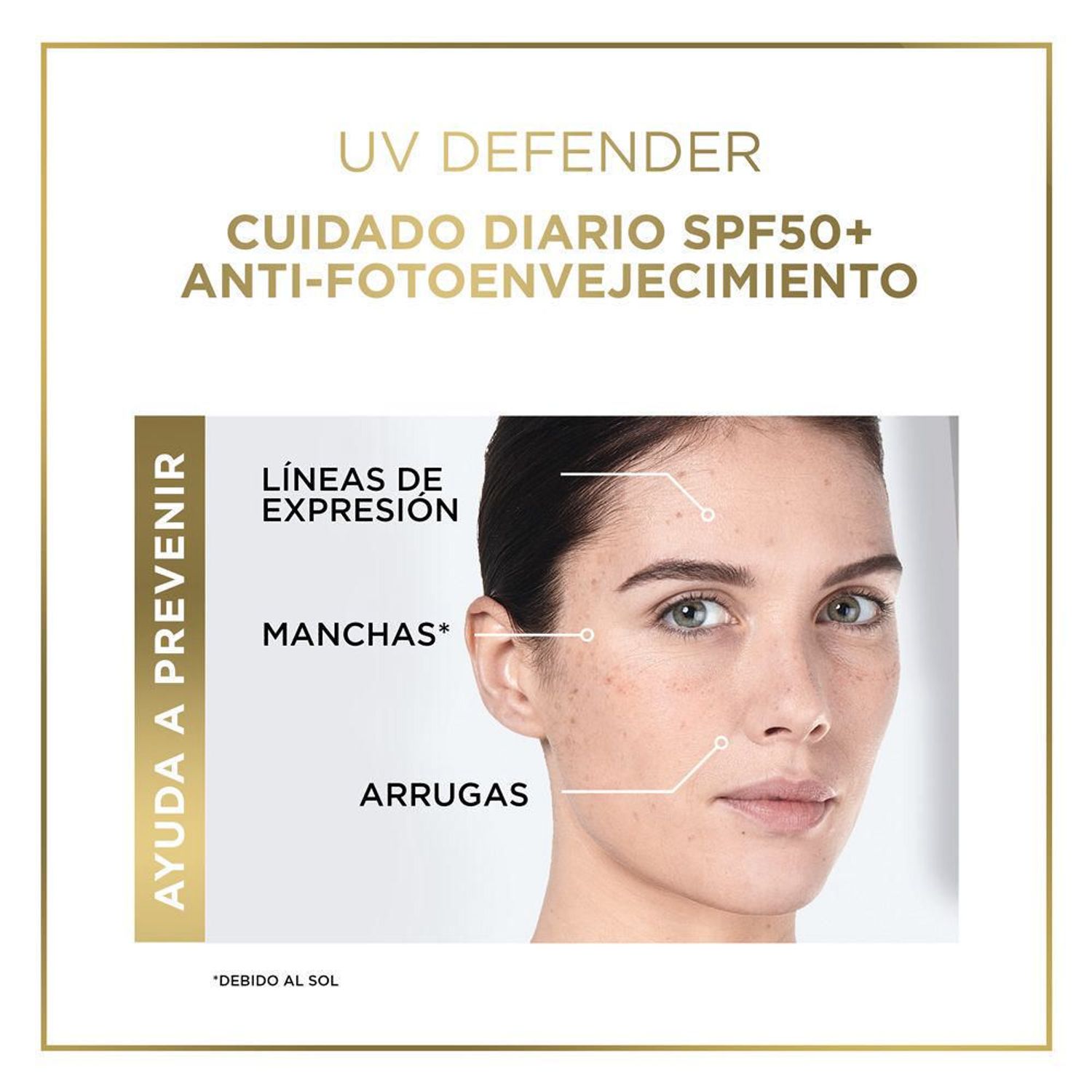 Crema Facial UV Defender FPS 50 Anti Brillo Tono Claro L'Oréal Paris Skin Care | Oechsle - Oechsle