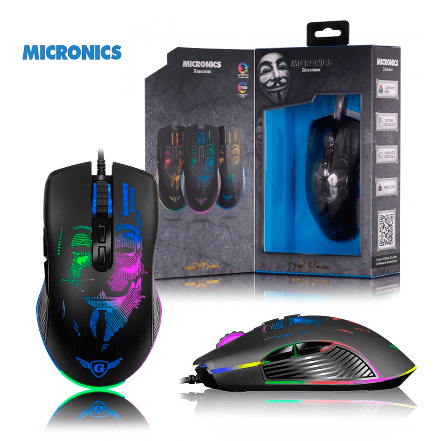Mouse Gamer RGB Micronics Anonimus 7200DPI MIC GM859 | Oechsle - Oechsle