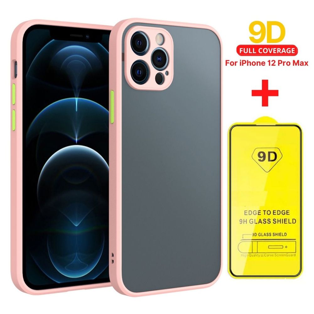 Case Funda Mate Antishock + Mica 9D iPhone 12 Pro Max - Rosado ...