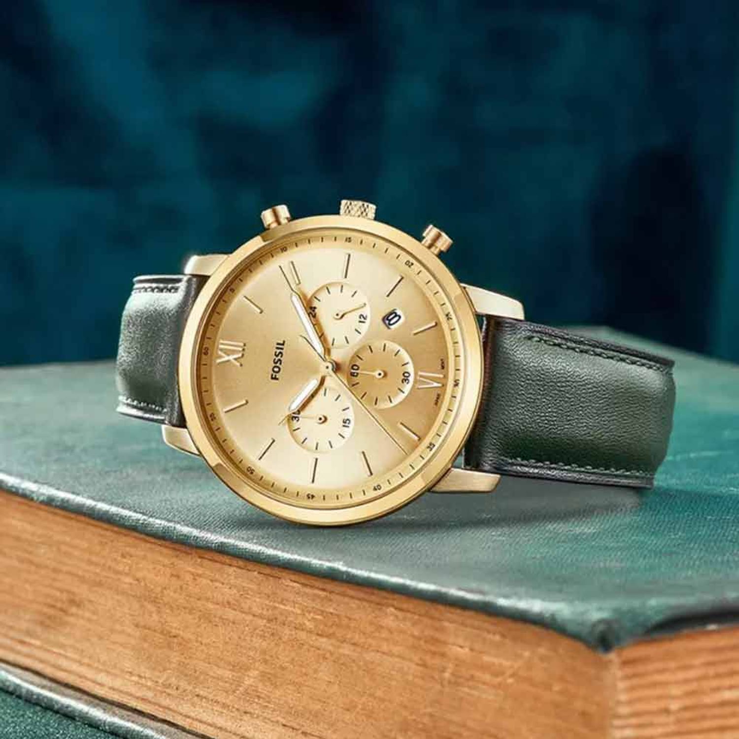 Reloj Fossil Neutra FS5580 Para Hombre Cronómetro Fecha Correa de Cuero ...